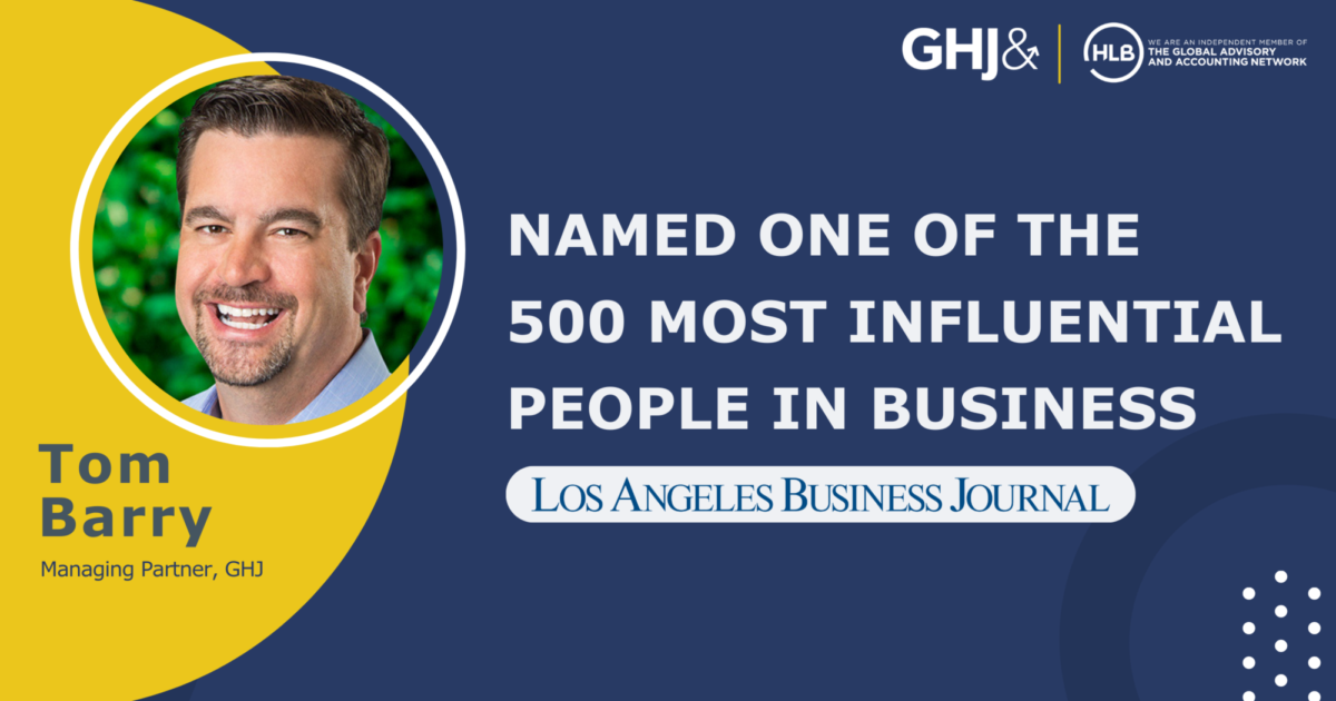 GHJ Managing Partner Again Named One of the Most Influential Leaders in ...